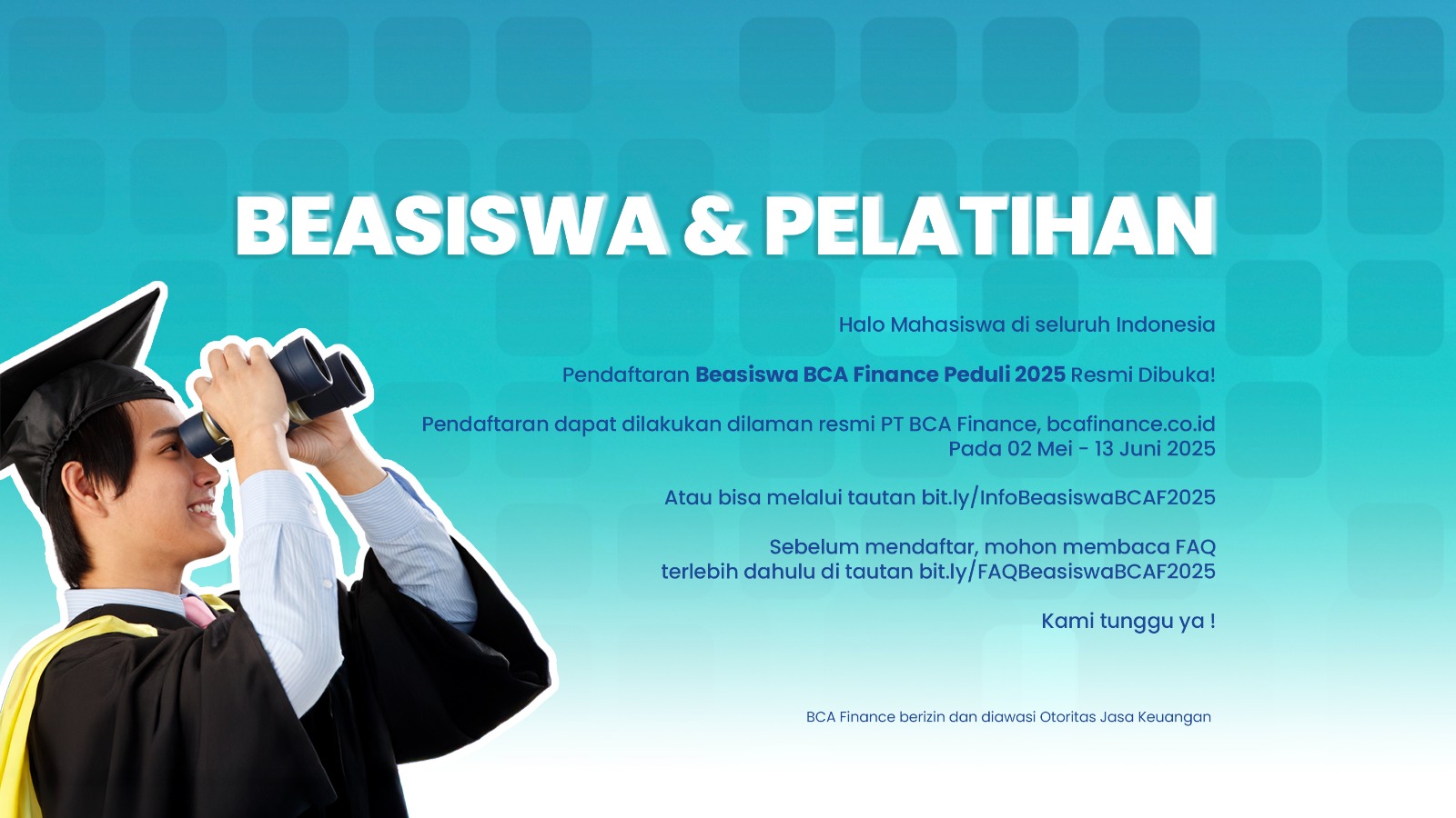 PENDAFTARAN BEASISWA BCA FINANCE PEDULI 2025 DIBUKA !! - BCA Finance